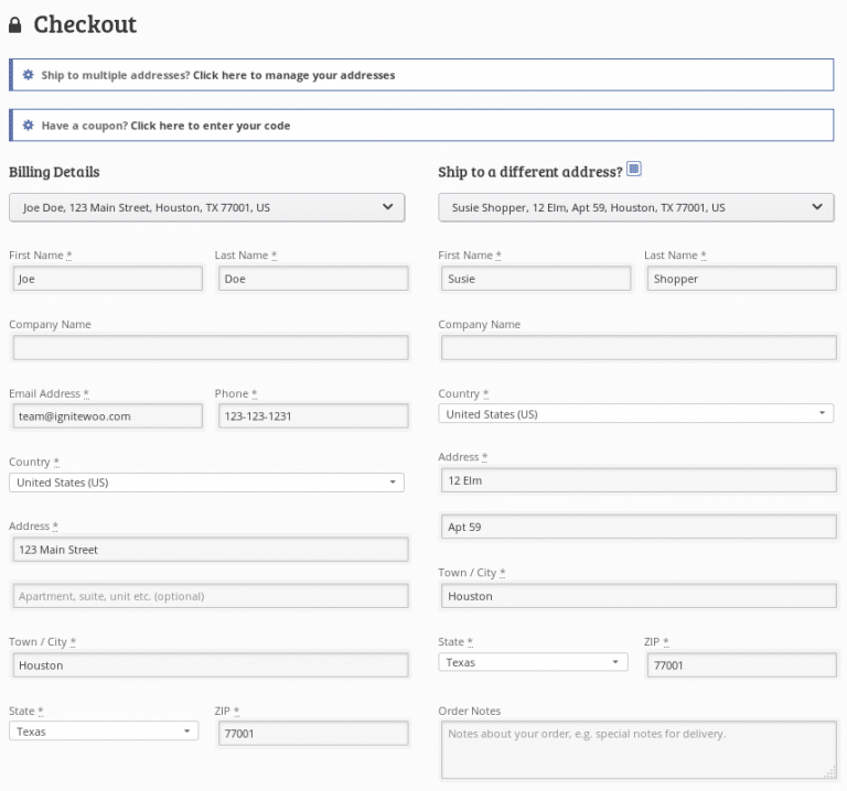 WooCommerce Ship to Multiple Addresses